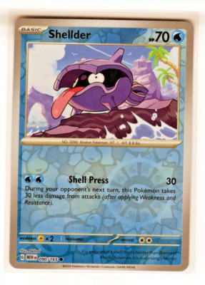 Pokemon English Shellder 090/165 Scarlet & Violet 151 Reverse Holo ...