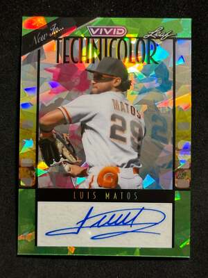 2023 Leaf Vivid Baseball Auto Technicolor Green Crystal Luis Matos 1/4 ...