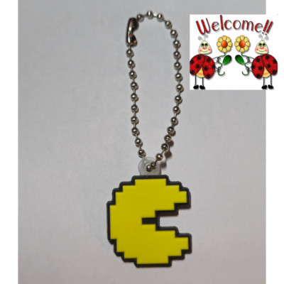 GAME PACMAN 1980 PAC-MAN Keyring Keychains Kids Party Bag Filler Gift ...
