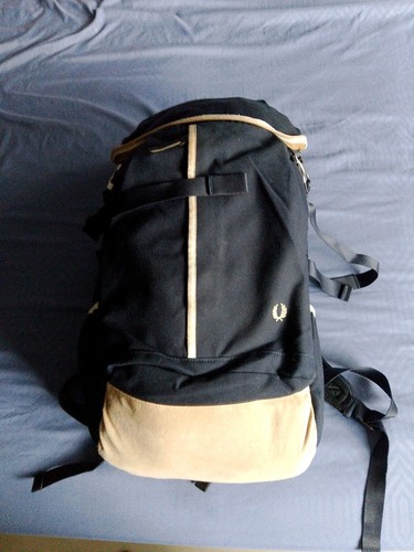 Fred Perry Hiking Racksack Backpack Nylon Navy Beige | eBay