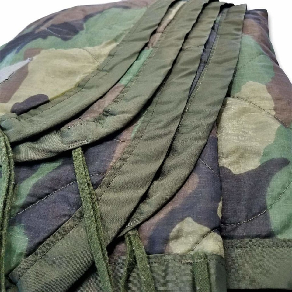 USGI Military Wet Weather Poncho Liner / Woobie Woodland Camo | eBay