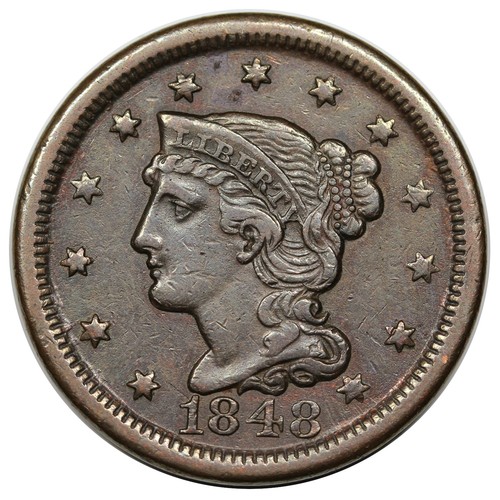 1848 Braided Hair Large Cent, N-9 | eBay