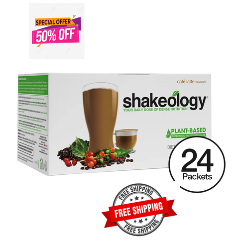 Shakeology Cáfe Latte Plant-Based Vegan 24 Single-Serve Packets-FREE ...