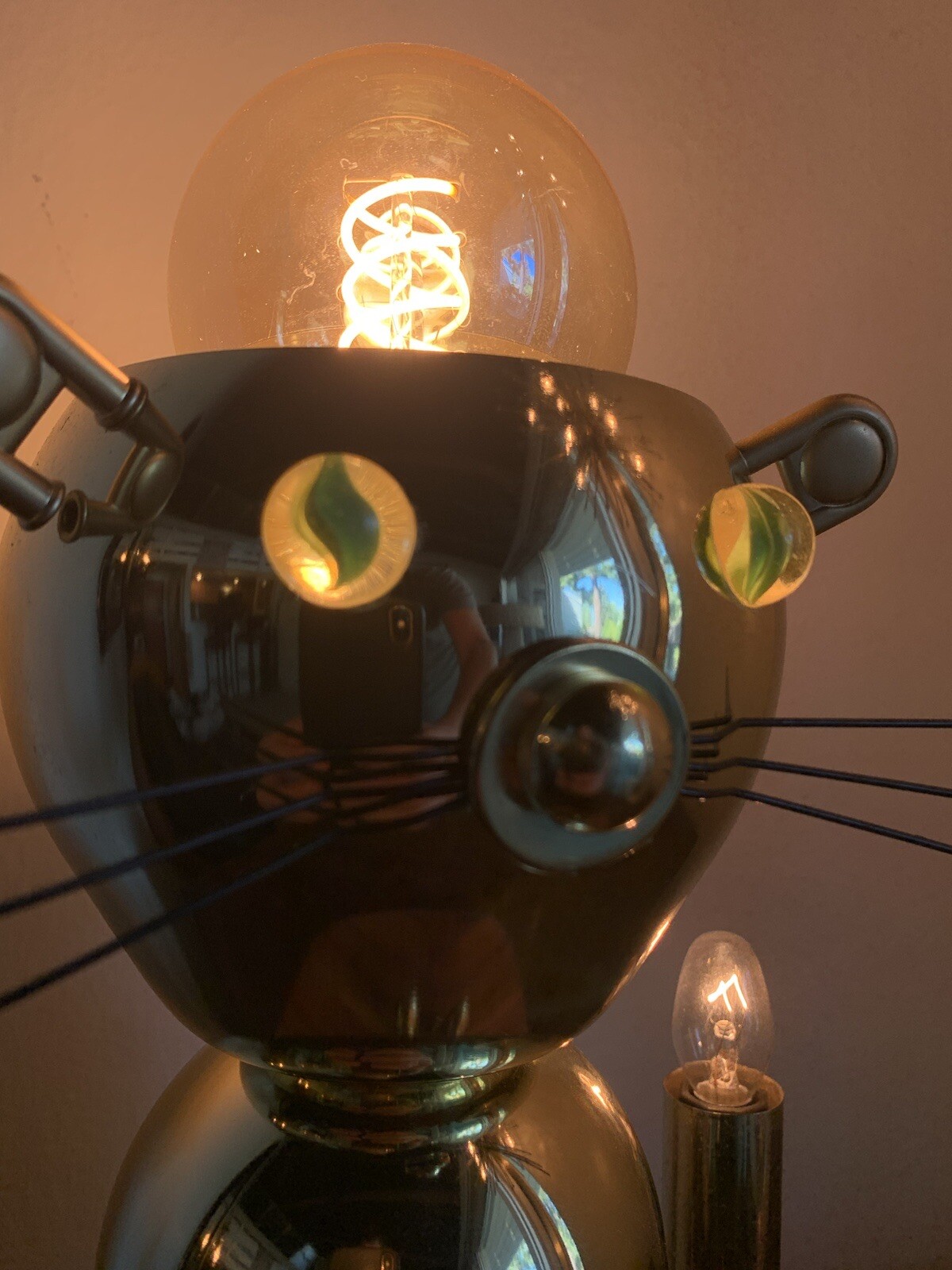 Vintage Cat Kitty Light Lamp Mid Century Modern Brass Wood Metal Deco ...