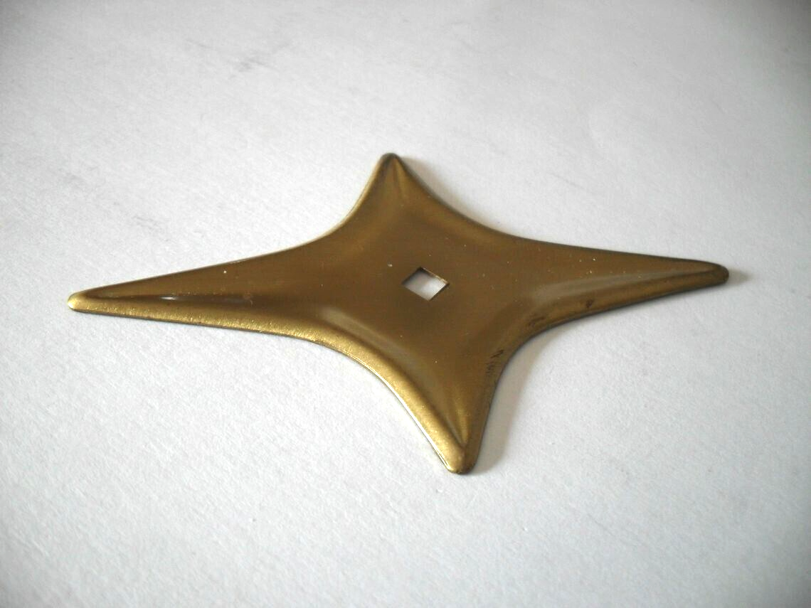 Vintage Satin Antique Brass Star Backplate for Drawer / Cabinet Knobs ...