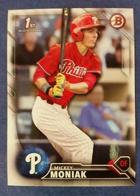 MICKEY MONIAK 2016 BOWMAN DRAFT CARD BD-1 PHILLIES/ANGELS (FIRST ROOKIE ...