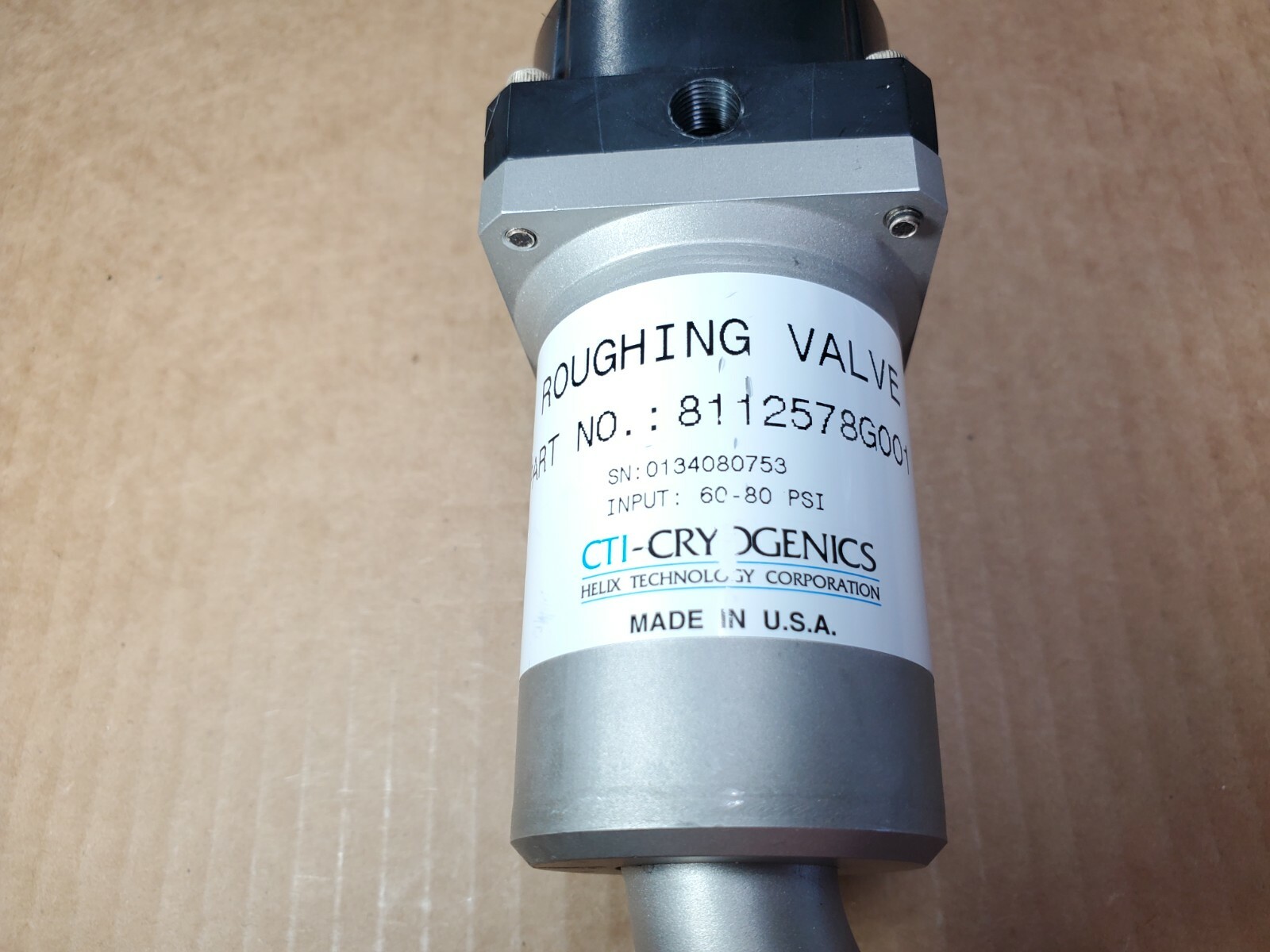 CTI Cryogenics 8112578G001 Roughing Valve 60-80 PSI for sale online | eBay