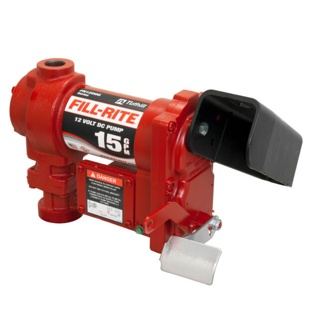 Fill-Rite 12V 15-GPM Fuel Transfer Pump with Nozzle - Red (FR1210H) for ...
