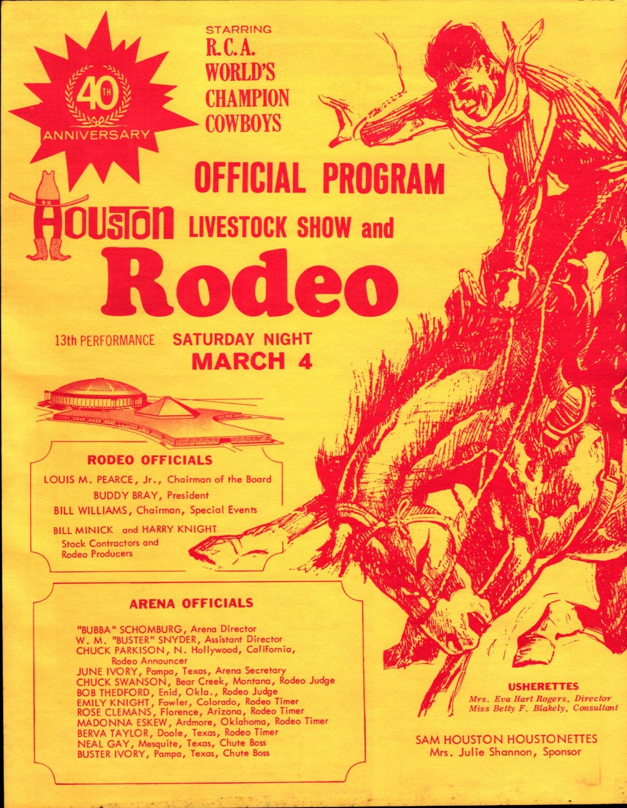 Houston Astrodome~3/4/1972 Livestock Show & Rodeo Program/GLEN CAMPBELL ...