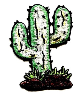 WESTERN CACTUS IRON ON PATCH 1 7/8 X 2 1/2 inch | eBay