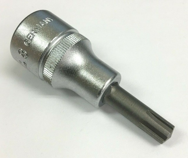 Hazet BRAND Chrome Vanadium 8mm Ribe CV Screw Socket (1/2" Drive) 991-8 ...