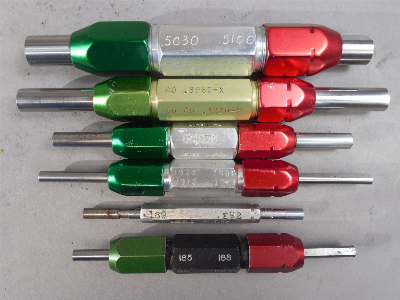 Mixed Lot of 6 Plug Gage Pins and Handles / Go - No Go Gage | eBay