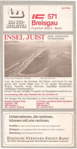 Ihr Zugbegleiter (IZB-DB) IC 571 "Breisgau", Frankfurt - Basel, April ...