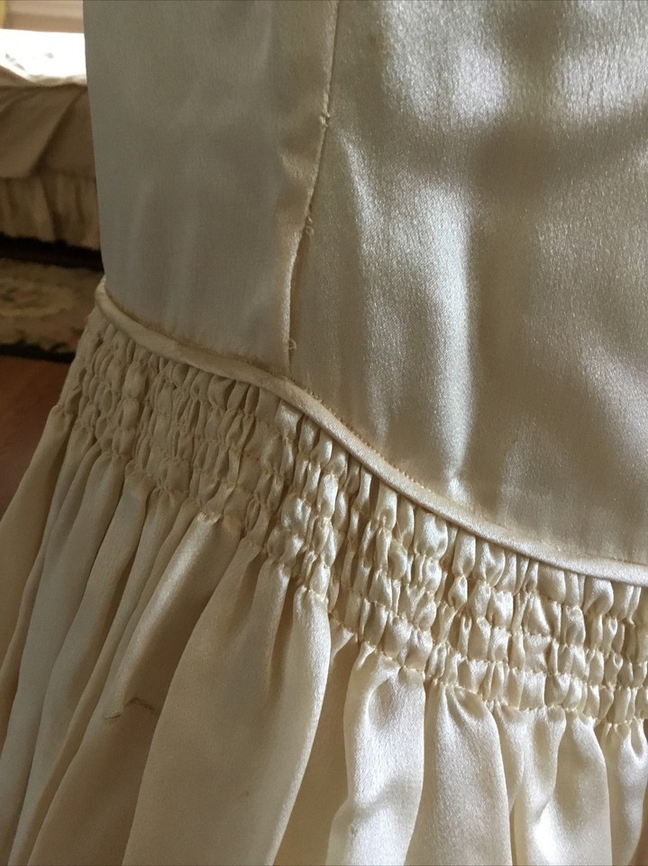 Vintage Antique 1920’s Flapper Wedding Dress PANNIERS Wax Flowers ...