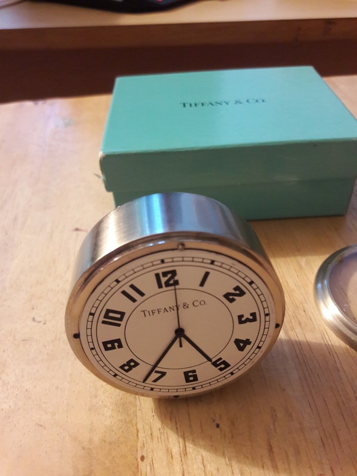 small metal Desk Clock by Tiffany & Co. | eBay