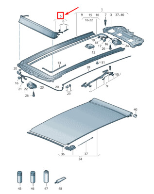 VW TOURAN 5T SUNROOF WIND DEFLECTOR 5TA877651, NEW, GENUINE | eBay