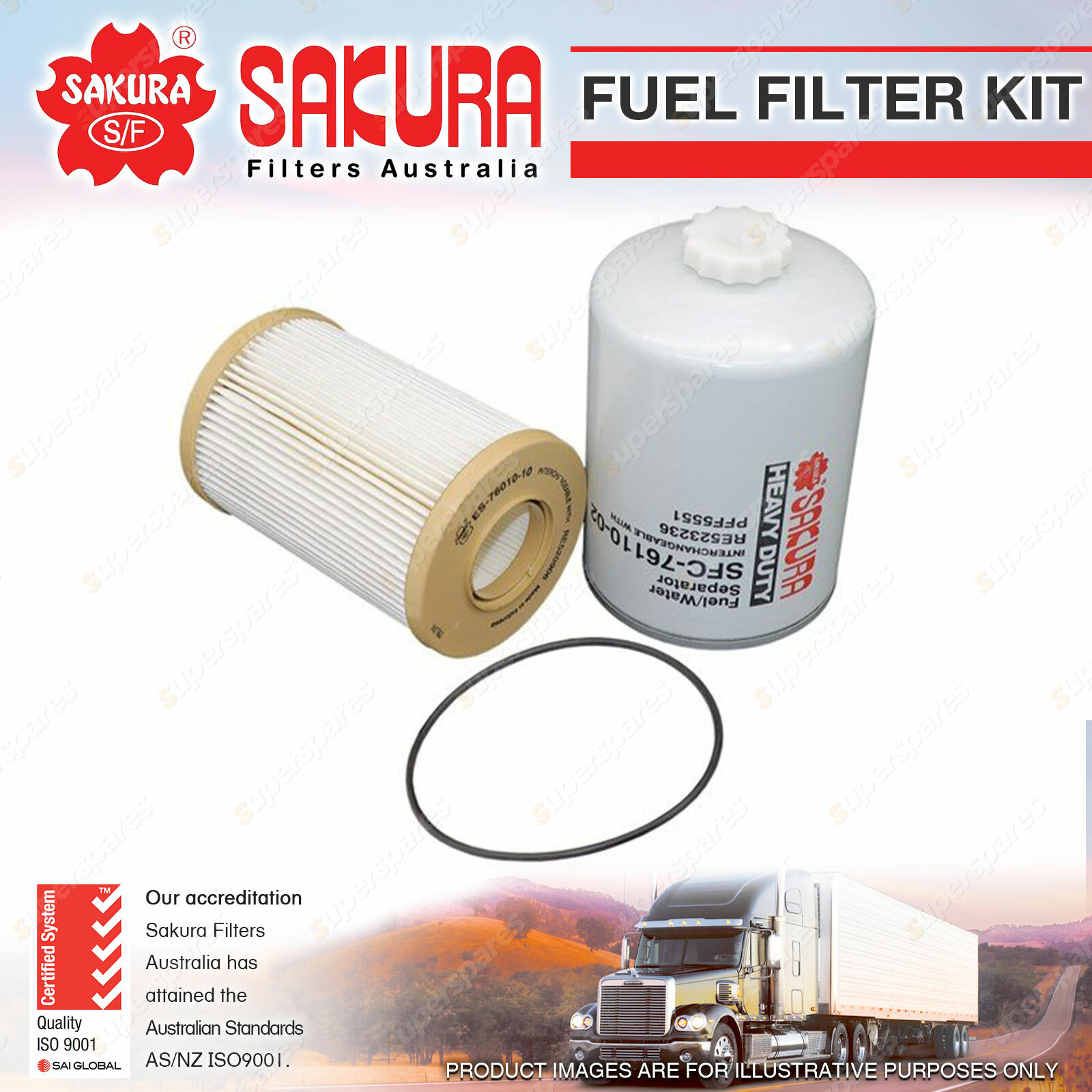 Sakura Fuel Filter Kit for John Deere Excavator 350DLC 3154G 3754G 2017 ...