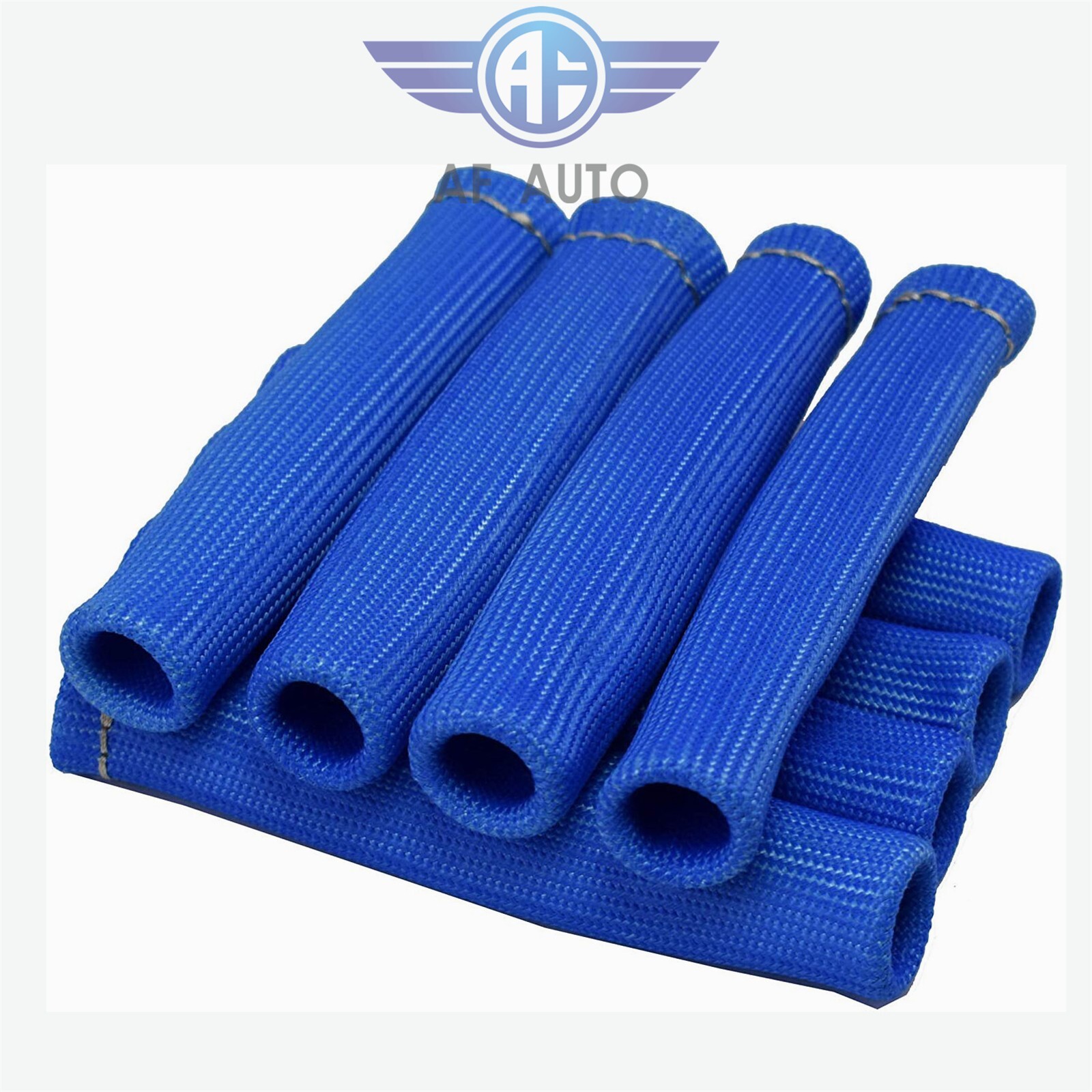 BLUE SET( 8 ) 1200° SPARK PLUG WIRE HEAT SHIELD PROTECTOR SLEEVE SBC ...
