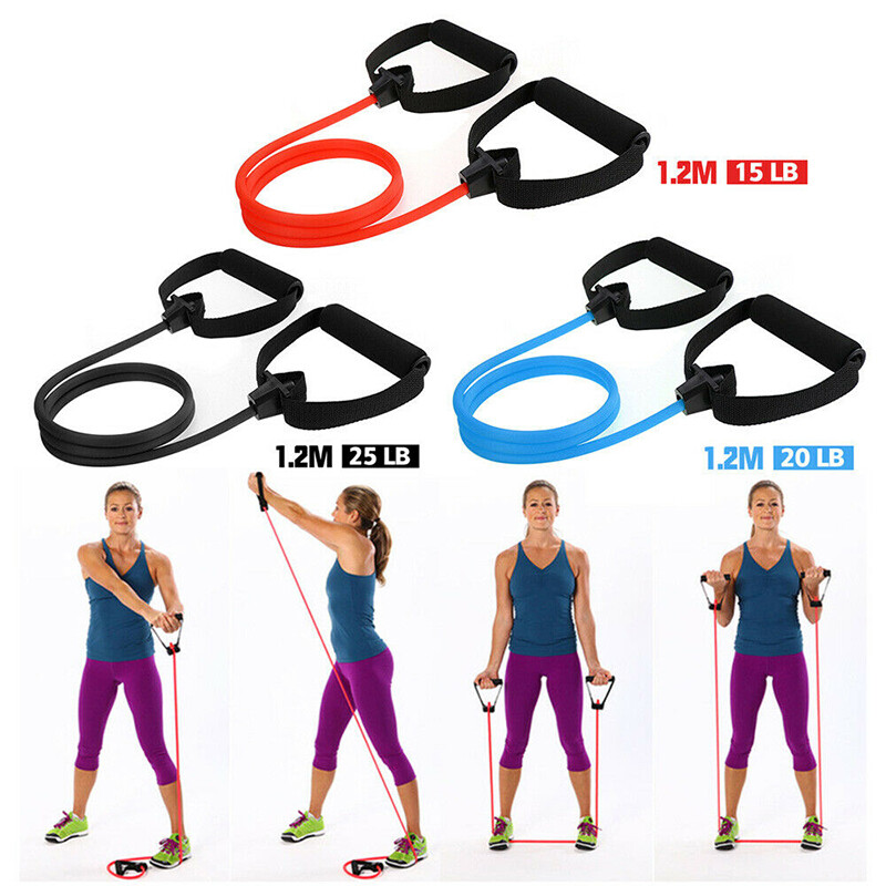 Fitness Exercise Cords Pull Rope Stretch Resistance Bands Elastic Yoga ...