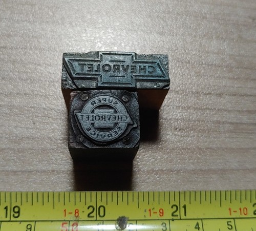 Vintage Letterpress Printing Block Chevrolet Logo Lot Advertising | eBay