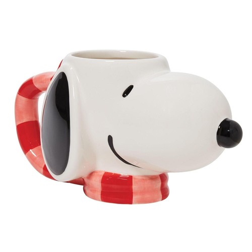 Peanuts Snoopy Head Sculpted Mug Christmas 18 Ounce Decorative Enesco ...