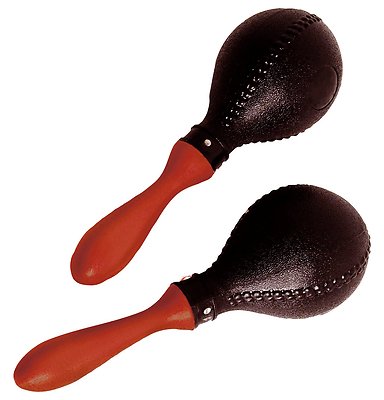 AP PERCUSSION PROFESSIONAL MATCHED PAIR OF BLACK MARACAS w/HARDWOOD ...