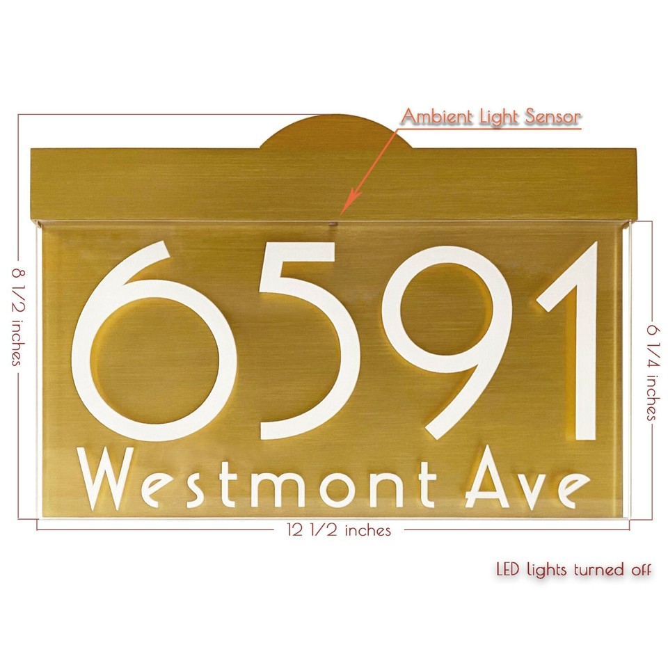 Illuminated LED Lighted Address Sign Plaque Address Numbers House ...