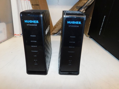 LOT OF 2 Hughes HT2000W Black Satellite Dual Band 2.4Ghz-5Ghz SAT Modem ...