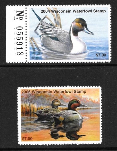 2004, 2006 Wisconsin State Migratory Waterfowl Duck Stamp MNHOG | eBay