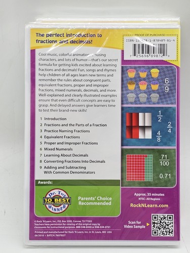 x3 Rock N Learn DVD Multiplication Division Fractions Decimals Rap ...