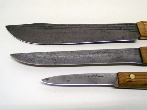 3 Vtg. FORGECRAFT HI-Carbon Kitchen Knives Chef Butcher, Utility Slicer ...