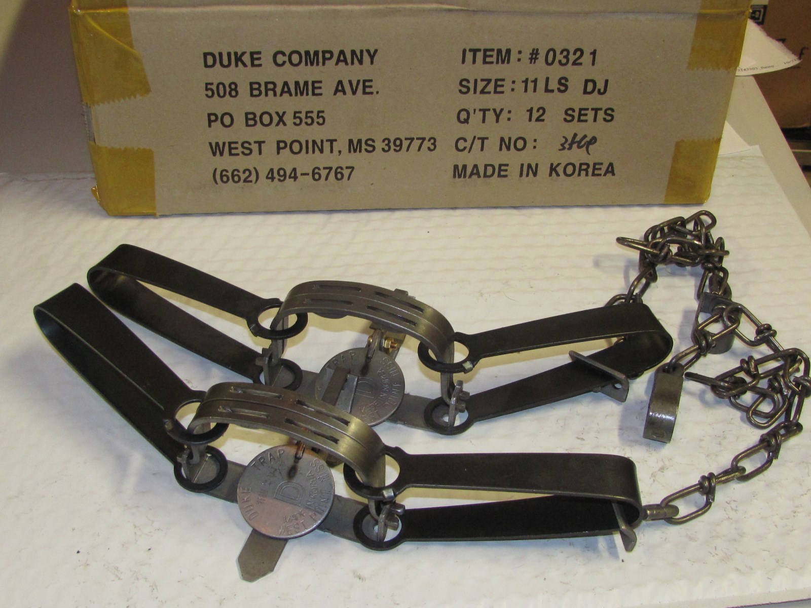 2 Duke #11 Long Spring DJ Foothold Traps Mink Muskrat Gopher Trap coon ...