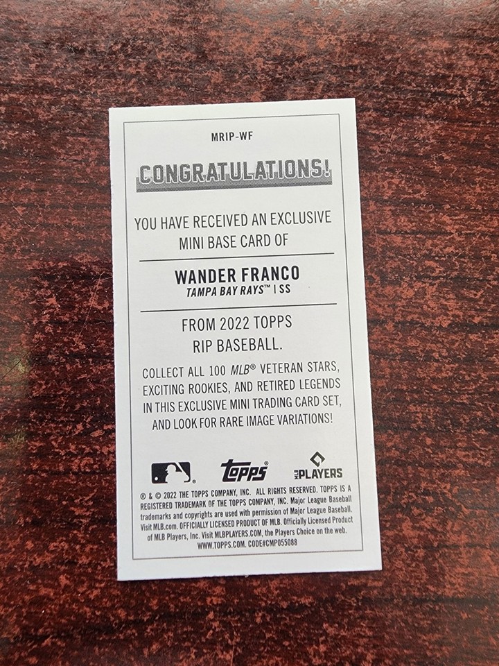 2022 Topps Rip Baseball Mini Variant Teal 13/40- Wander Franco - | eBay
