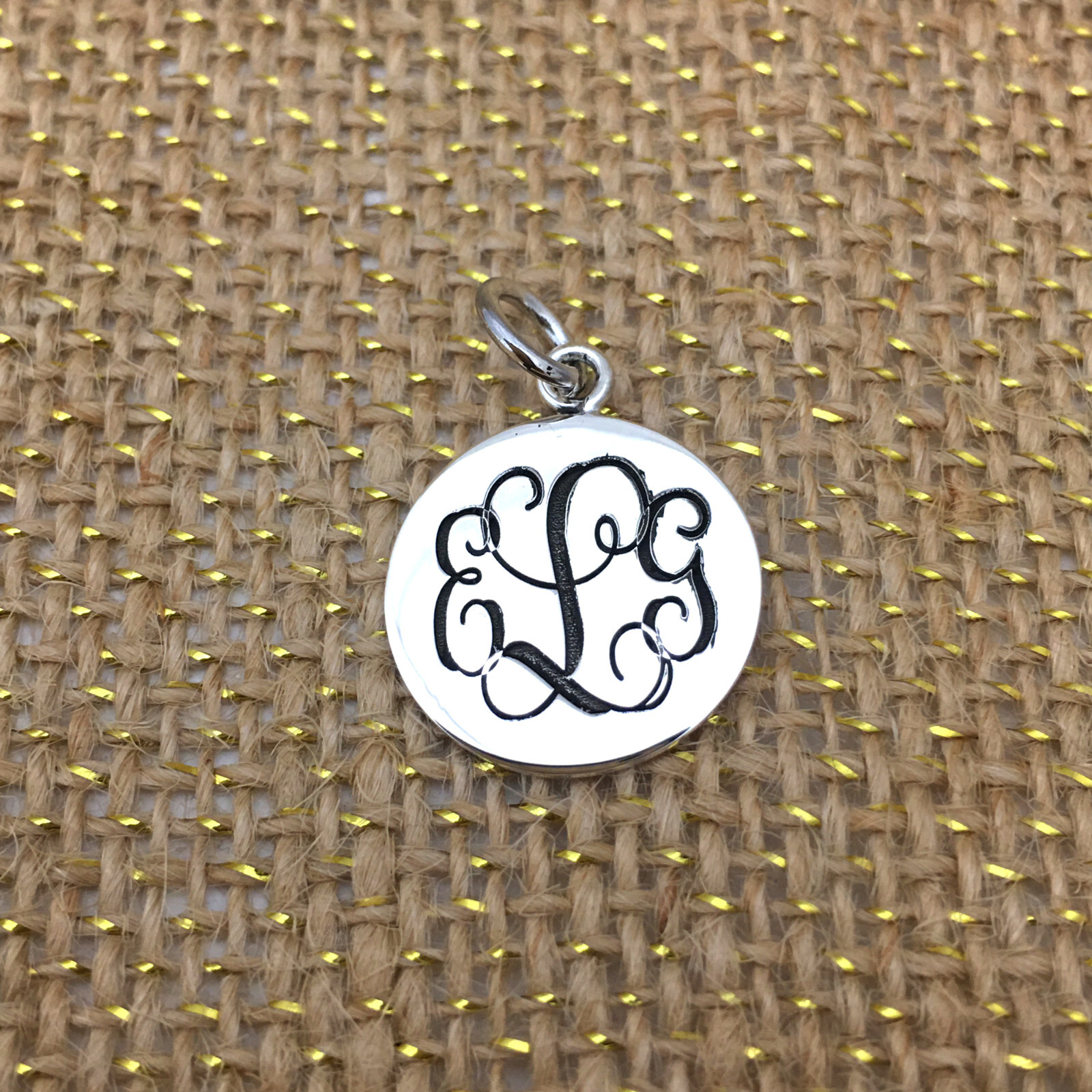 Sterling Silver Monogrammed Personalized Engraved Round Disc Pendant | eBay