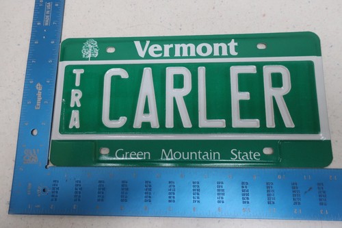 Vermont License Plate Tag VT Trailer Vanity Last Name Surname CARLER ...