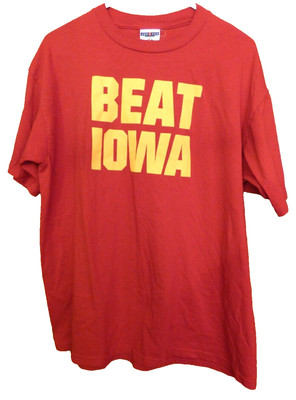 Iowa State Cyclones BEAT IOWA Red T-Shirt Adult Size Large | eBay
