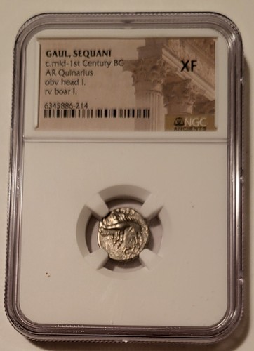 Gaul - Sequani Tribe c mid 1st Century BC AR Quinarius boar XF NGC | eBay