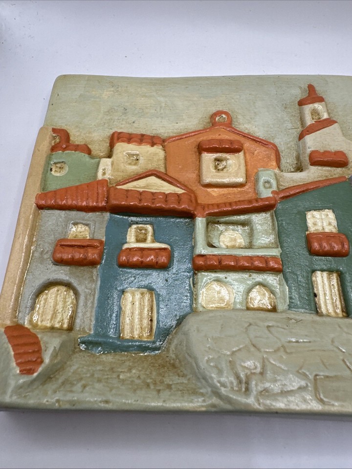 Mediterranean Style Village Wall Plaque Tile 4x6 | eBay