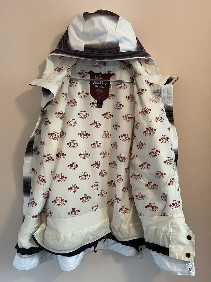 Burton Jacket Mens The White Collection White Striped DryRide Hooded ...