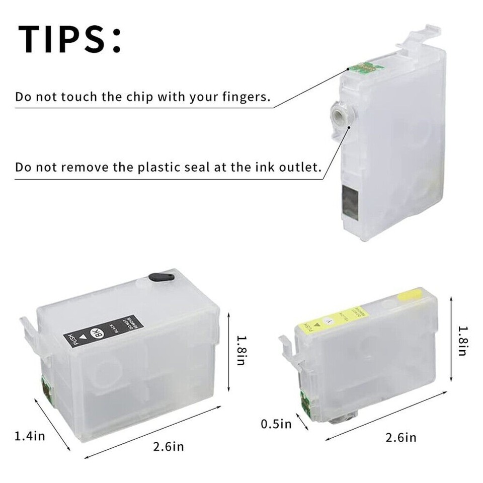 Premium Refillable Ink Cartridges Compatible with Epson WorkForce 7710 ...