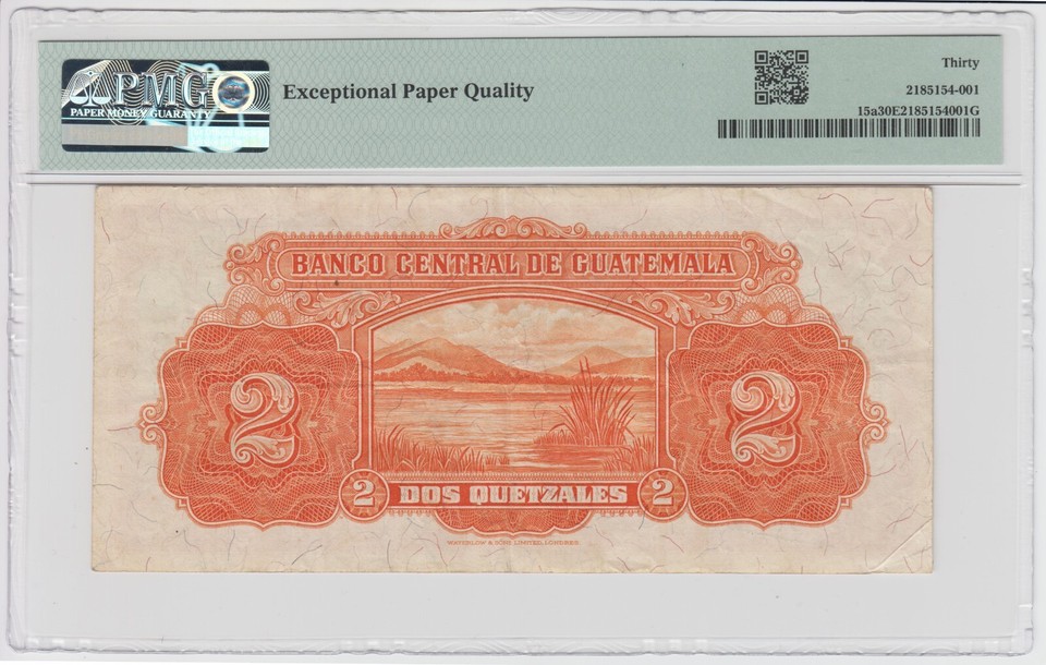 Guatemala 2 Quetzales 1942 P15a EPQ Rare Key Currency Bill Bird RARE ...