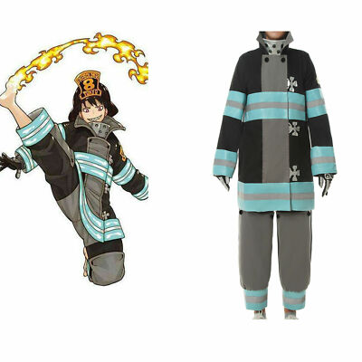 Anime Fire Force Enn Enn For Male Suit Cosplay Costume Uniform Outfit ...