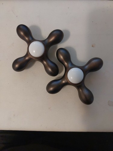 Signature Hardware Large Metal and Porcelain Cross Handles | eBay