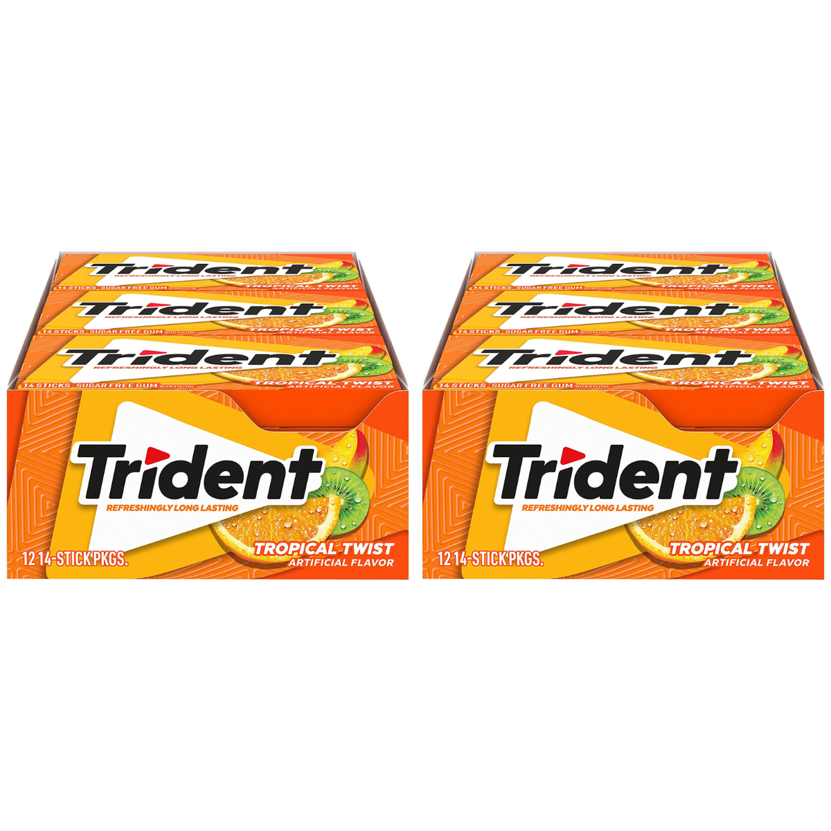 Trident Tropical Calories In Trident Sugarless Tropical Twist Gum And