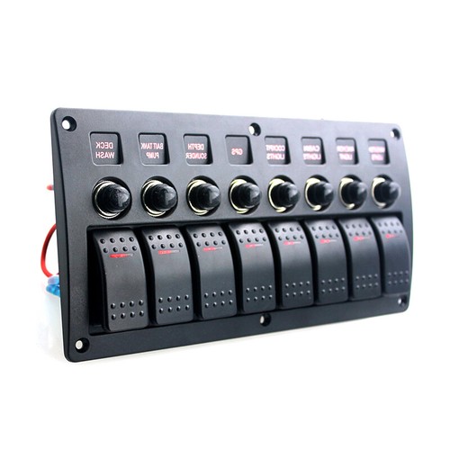 8 Gang Rocker Switch Panel Car Boat Circuit Led Breaker Overload ...