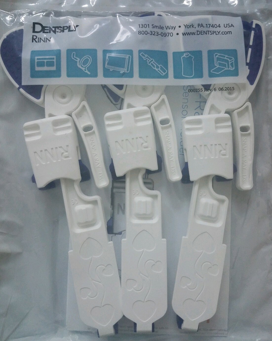 3 Pack Dentsply Rinn Snap-A-Ray DS Film Sensor Phosphor Plate Holder ...