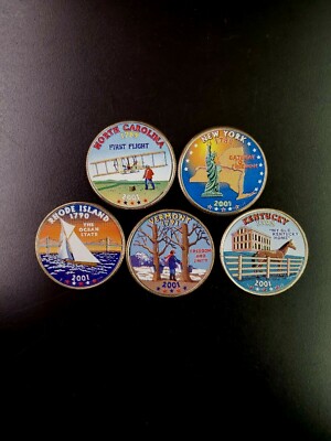 2001 Complete Set Of Colorized State Quarters | eBay