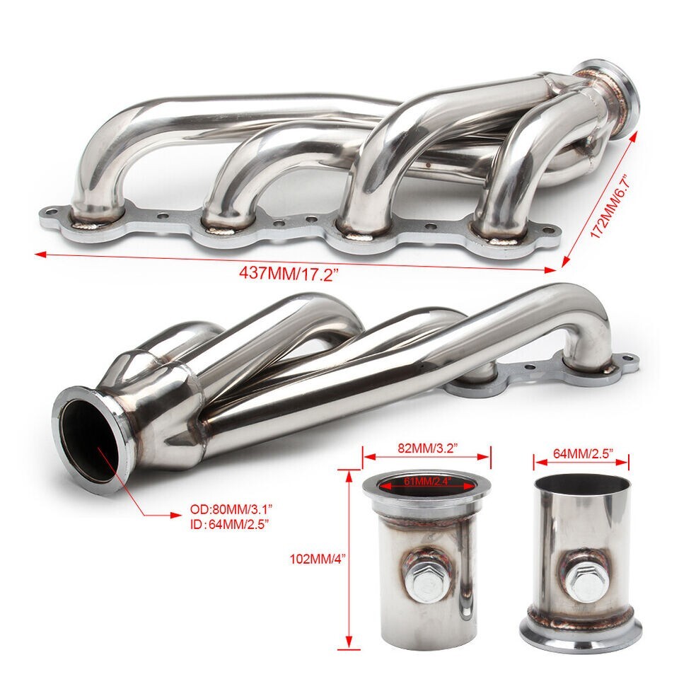 LS Turbo Truck Headers Conversion Swap Kit For LS1 LS2 LS3 Chevy GMC C ...