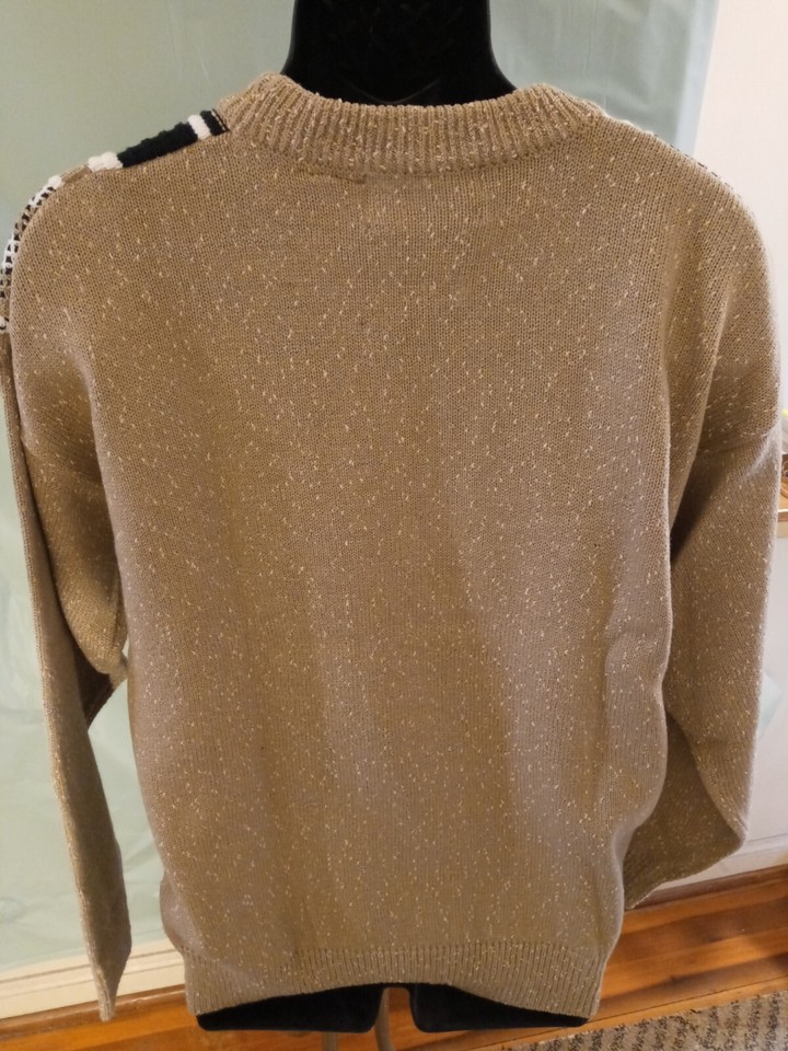 Alan Stuart Men's Sweater Size L Color Black, Tan & Ivory | eBay