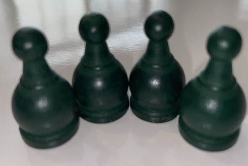 VTG Milton Bradley 1999 Deluxe Parcheesi Green Wood Pawns Replacement ...